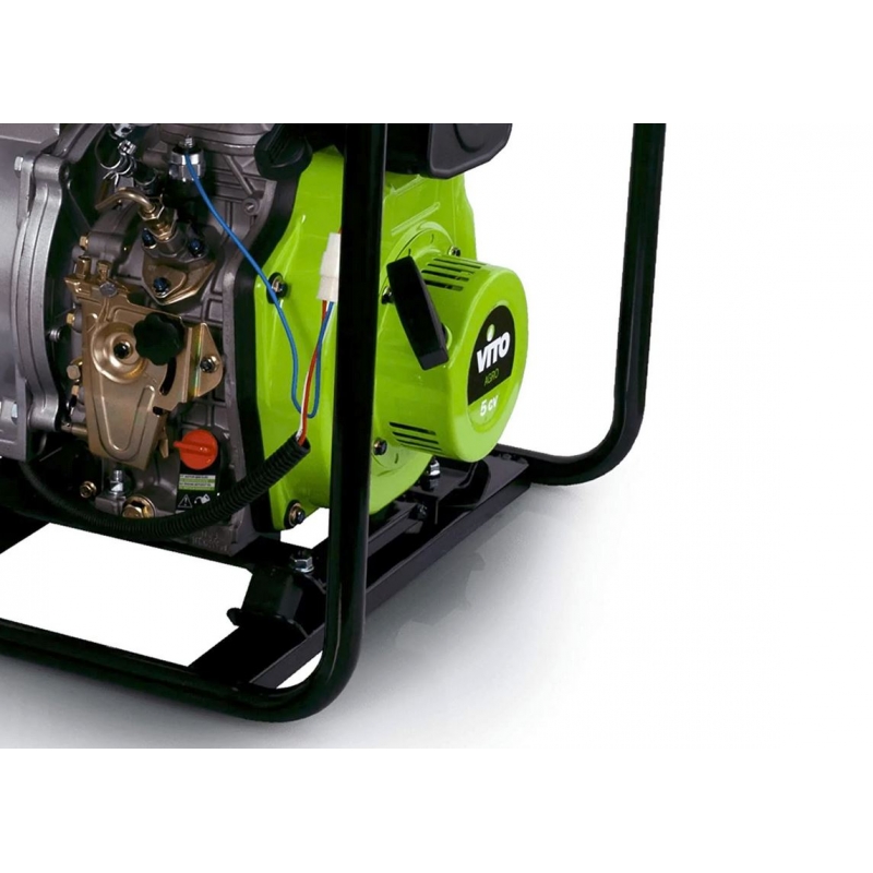 Motopompe Professionnelle Moteur 4T Diesel 5CV Pompe à eau Raccord 3"/80 mm Démarrage électrique ...