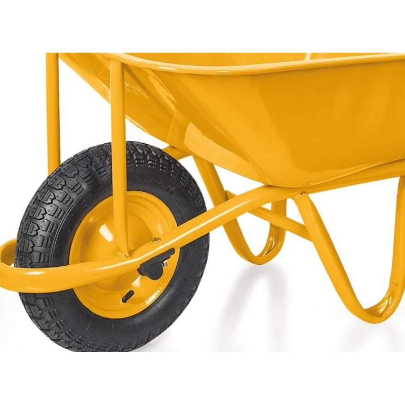 Brouette de chantier Acier Cuve carrée 80L Roues gonflées VITO