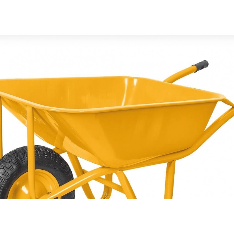 Brouette de chantier Acier Cuve carrée 80L Roues gonflées VITO