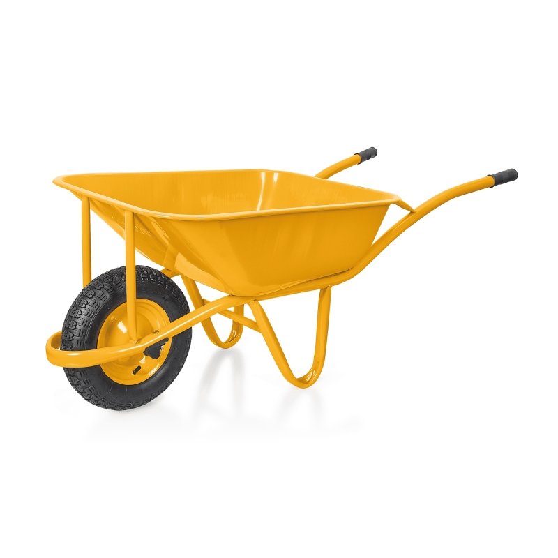 Brouette de chantier Acier Cuve carrée 80L Roues gonflées VITO